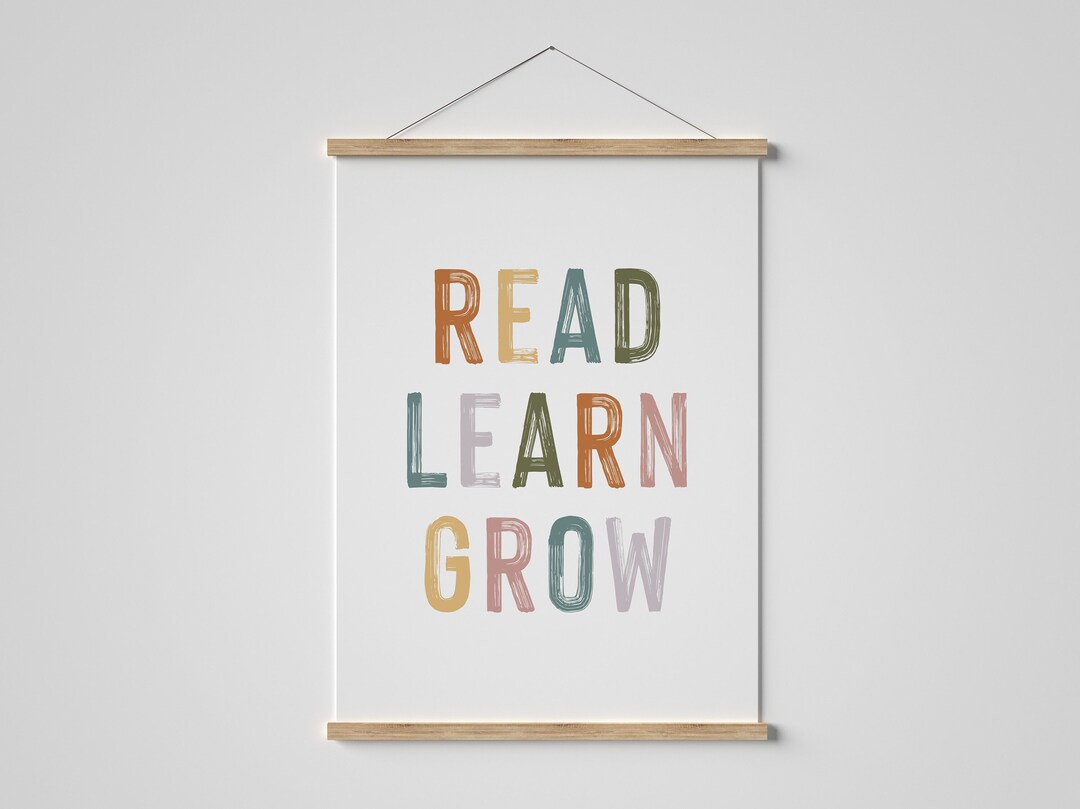 DIGITAL DOWNLOAD Read Learn Grow Reading Nook Kids Educational Posters ...