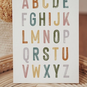 DIGITAL DOWNLOAD Alphabet Poster Rainbow Educational Poster Nursery ...