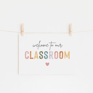 DIGITAL DOWNLOAD • Classroom Decor Boho Rainbow Neutral • Welcome to ...