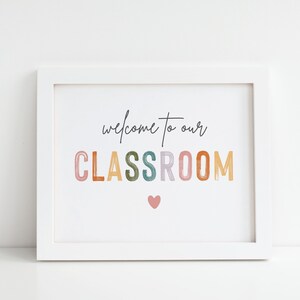 DIGITAL DOWNLOAD Classroom Decor Boho Pastel Rainbow Neutral Welcome to ...