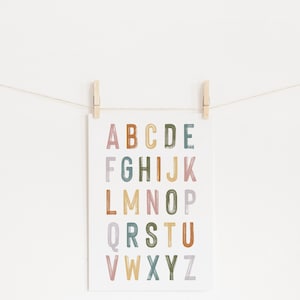 DIGITAL DOWNLOAD Alphabet Poster Nursery Decor Neutral ABC 123 ...