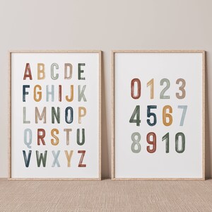 DIGITAL DOWNLOAD Alphabet Numbers Poster Set of 2 Classroom Decor ...