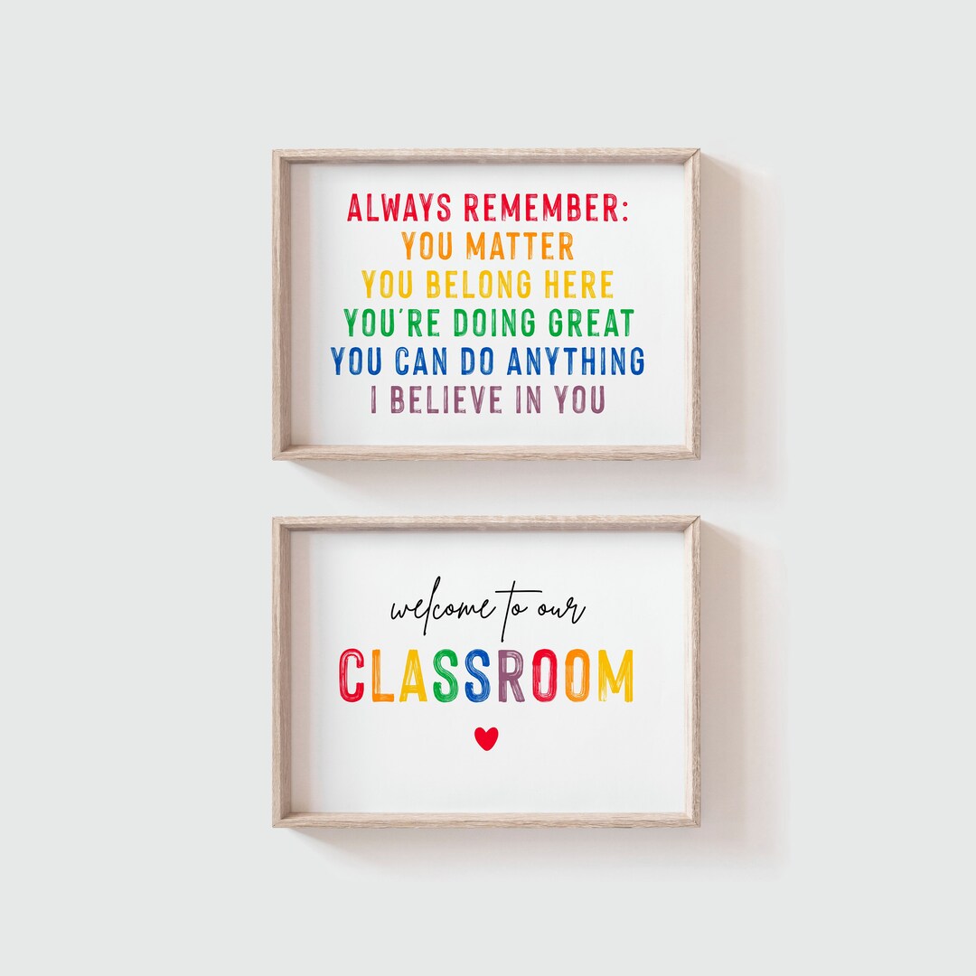 DIGITAL DOWNLOAD Classroom Decor Bright Rainbow Welcome to Our ...