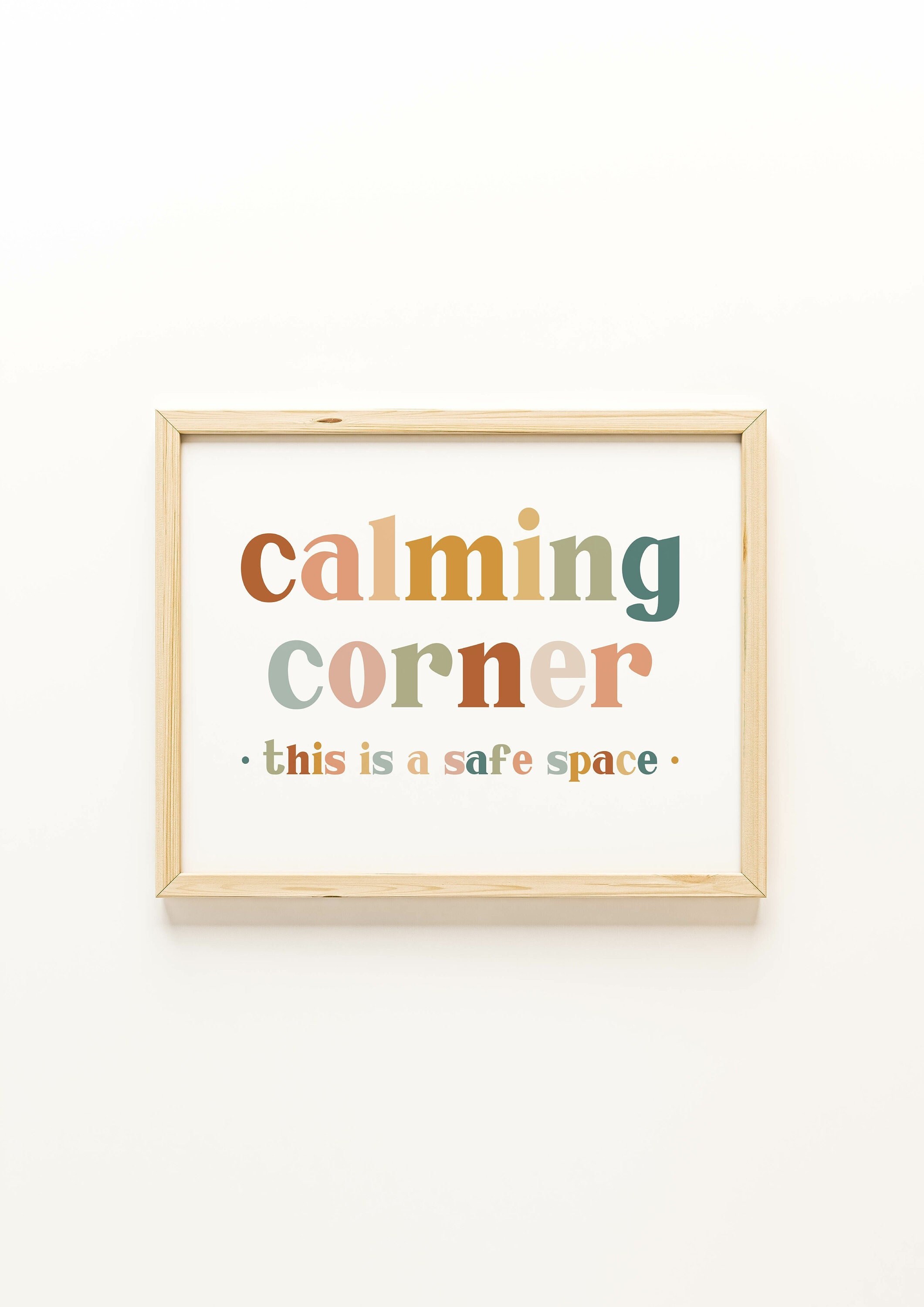 DIGITAL DOWNLOAD Calming Corner Sign Safe Space Wall Art | Etsy UK