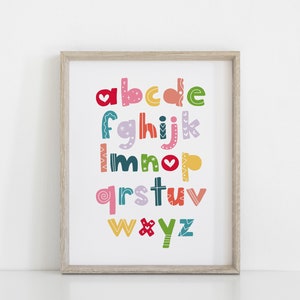 DIGITAL DOWNLOAD Alphabet Poster Printable Kids Room Wall Art Nursery ...
