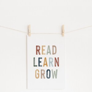 DIGITAL DOWNLOAD Read Learn Grow Reading Nook Kids Educational Posters ...
