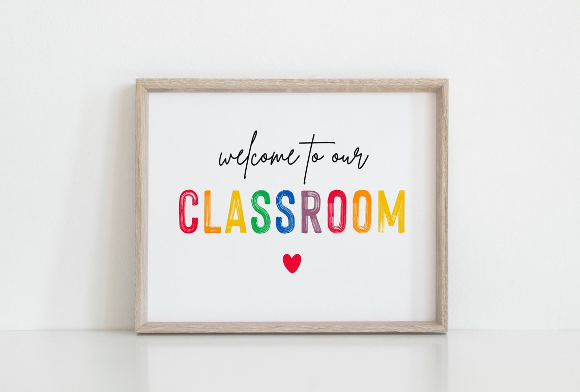 DIGITAL DOWNLOAD Classroom Decor Bright Rainbow Welcome to - Etsy