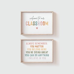 DIGITAL DOWNLOAD • Classroom Decor Boho Rainbow Neutral • Welcome to ...
