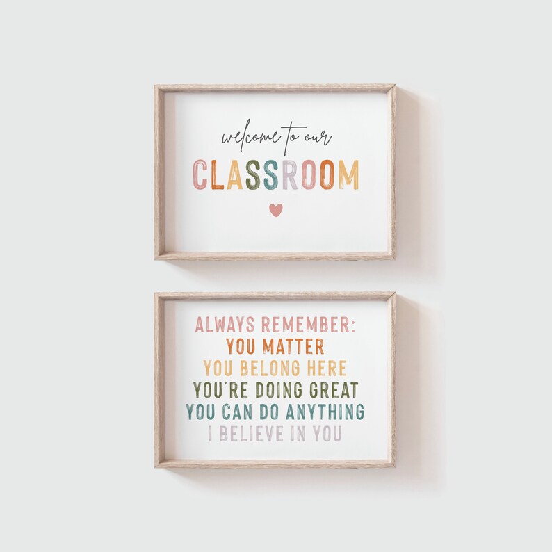 DIGITAL DOWNLOAD Classroom Decor Boho Rainbow Neutral - Etsy