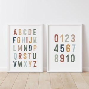 DIGITAL DOWNLOAD Alphabet Numbers Poster Set of 2 Classroom Decor ...