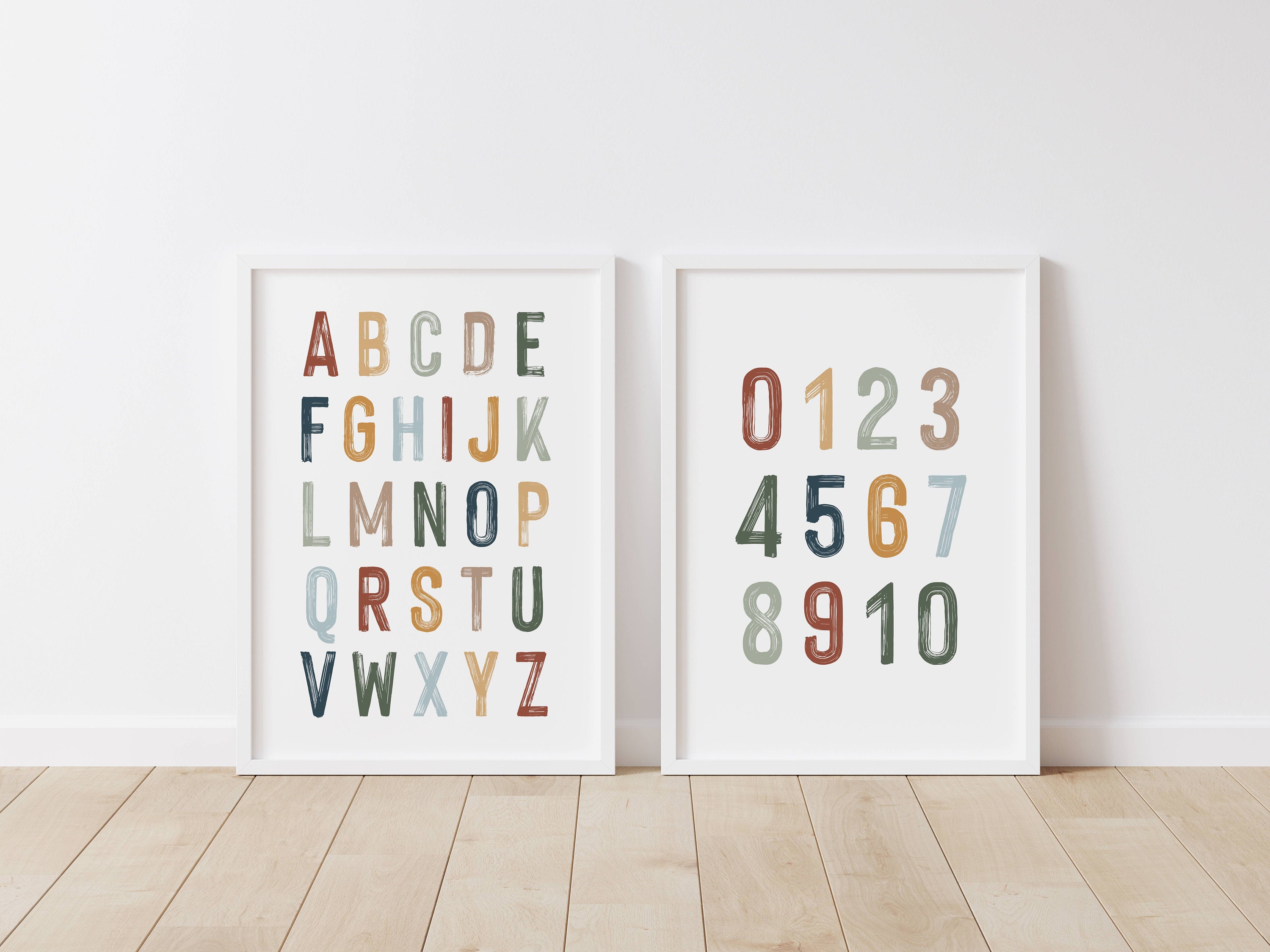 DIGITAL DOWNLOAD Alphabet Numbers Poster Set of 2 - Etsy