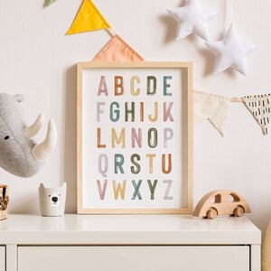 DIGITAL DOWNLOAD Alphabet Poster Rainbow Educational Poster Nursery ...