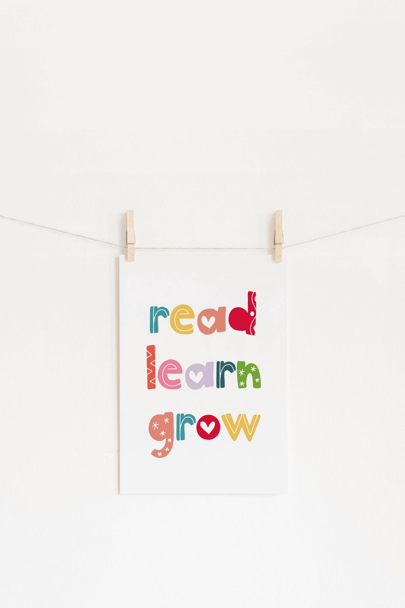 DIGITAL DOWNLOAD Read Learn Grow Reading Nook Kids - Etsy