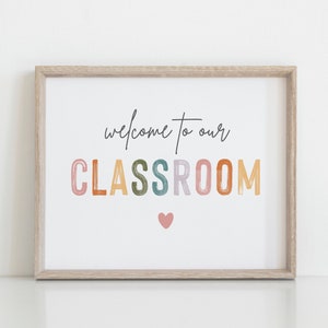 DIGITAL DOWNLOAD Classroom Decor Boho Pastel Rainbow Neutral Welcome to ...
