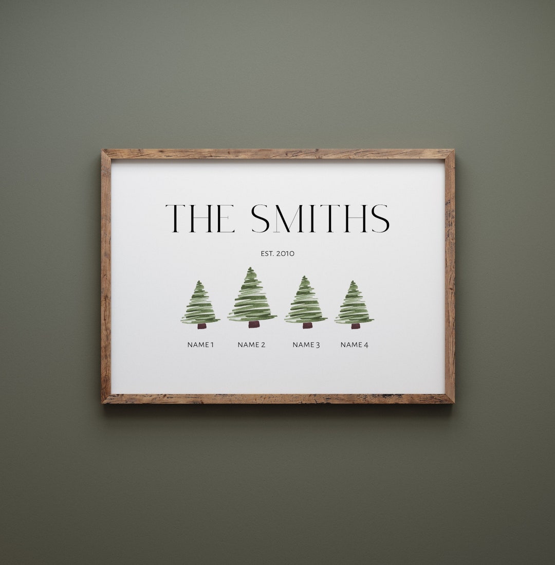 DIGITAL DOWNLOAD Christmas Decor Family Name Sign Holiday Decor ...