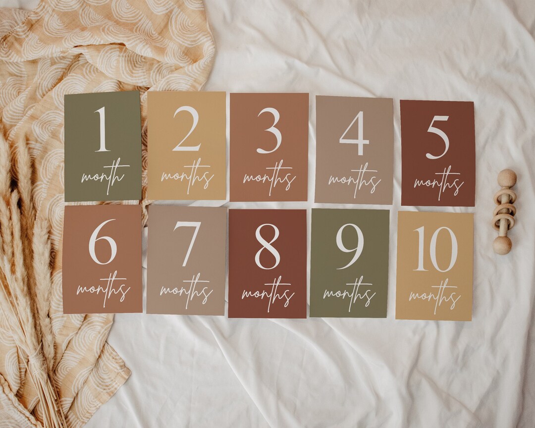 DIGITAL DOWNLOAD Monthly Milestone Cards Boho Monthly Milestone Markers ...