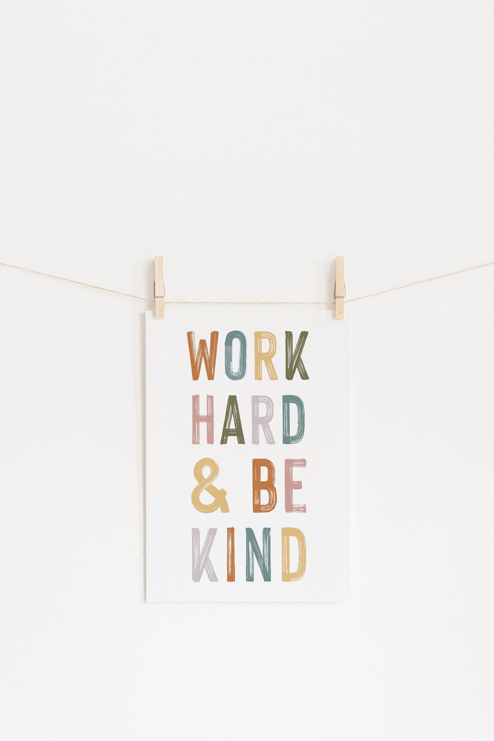 DIGITAL DOWNLOAD Work Hard & Be Kind Classroom Decor | Etsy