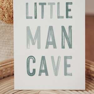 DIGITAL DOWNLOAD Little Man Cave Sign Boys Nursery Wall Decor Blue Kids ...