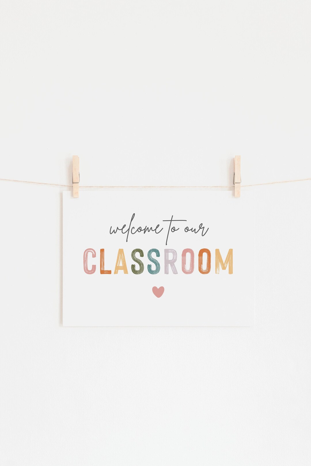 DIGITAL DOWNLOAD Classroom Decor Boho Pastel Rainbow Neutral Welcome to ...