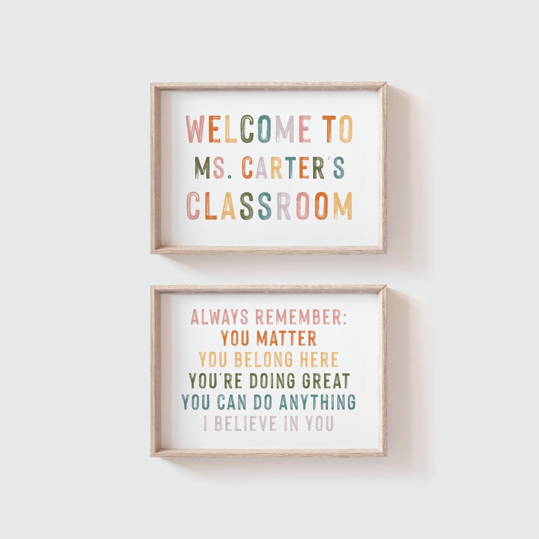 DIGITAL DOWNLOAD • Teacher Name Sign Printable • Classroom Decor Pastel ...
