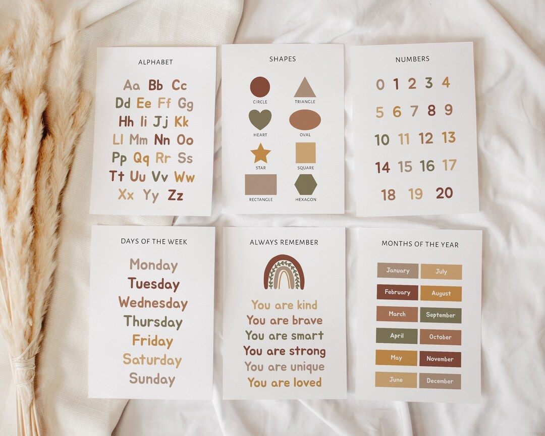 DIGITAL DOWNLOAD Boho Classroom Decor Bundle Educational Poster Set ...