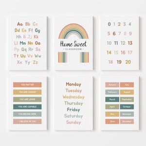 DIGITAL DOWNLOAD Classroom Decor Bundle Boho Rainbow Classroom Decor ...