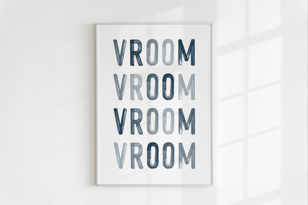 DIGITAL DOWNLOAD Car Theme Nursery Kids Room Decor Vroom Vroom Print ...