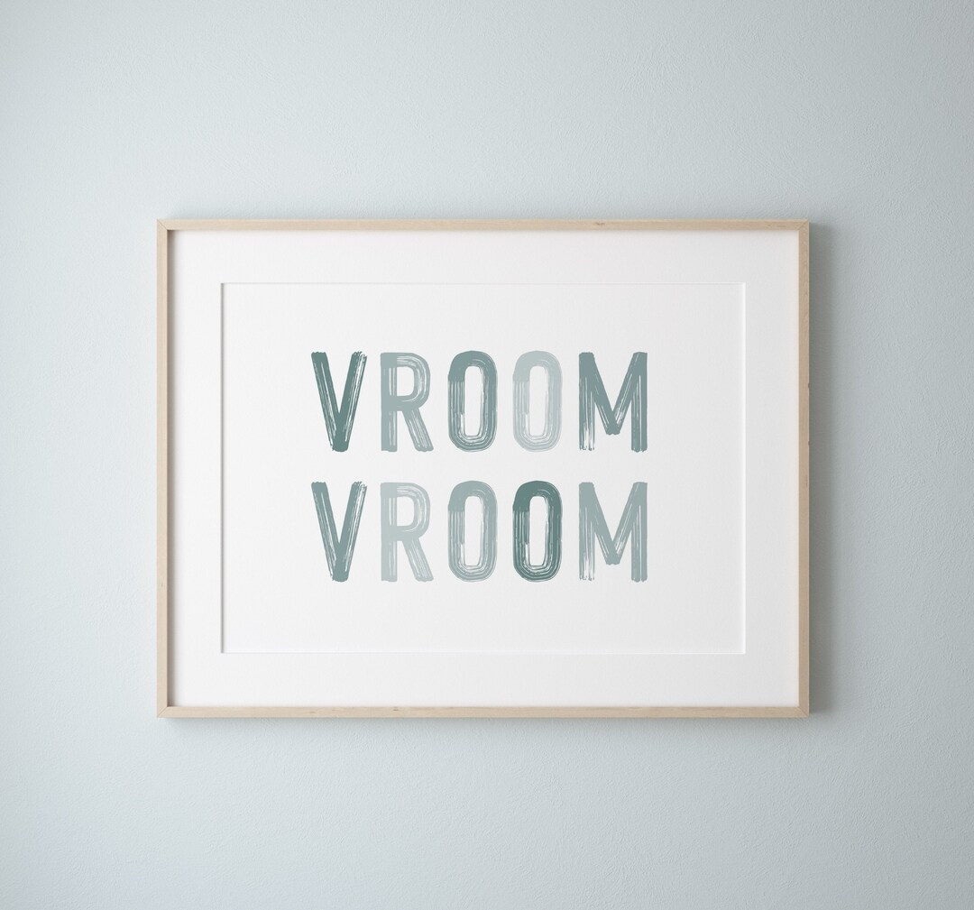 DIGITAL DOWNLOAD Vroom Vroom Nursery Decor Cars Boys Room Wall Decor ...