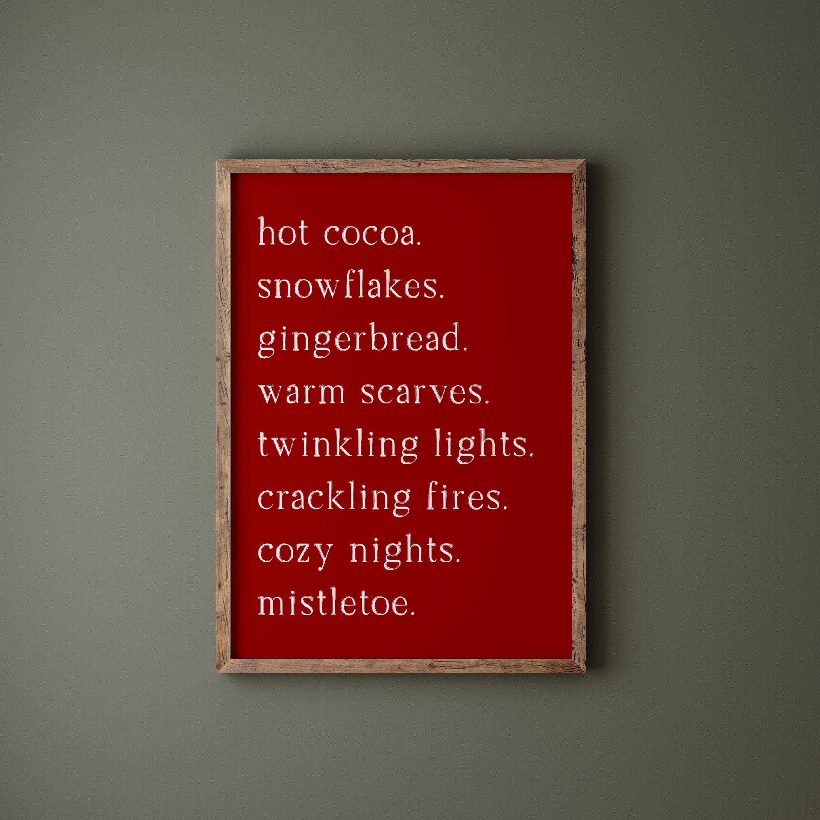 DIGITAL DOWNLOAD Christmas Things Sign Holiday Decor Red | Etsy