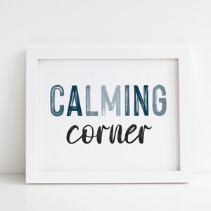 DIGITAL DOWNLOAD Calming Corner Sign Safe Space Wall Art Classroom ...