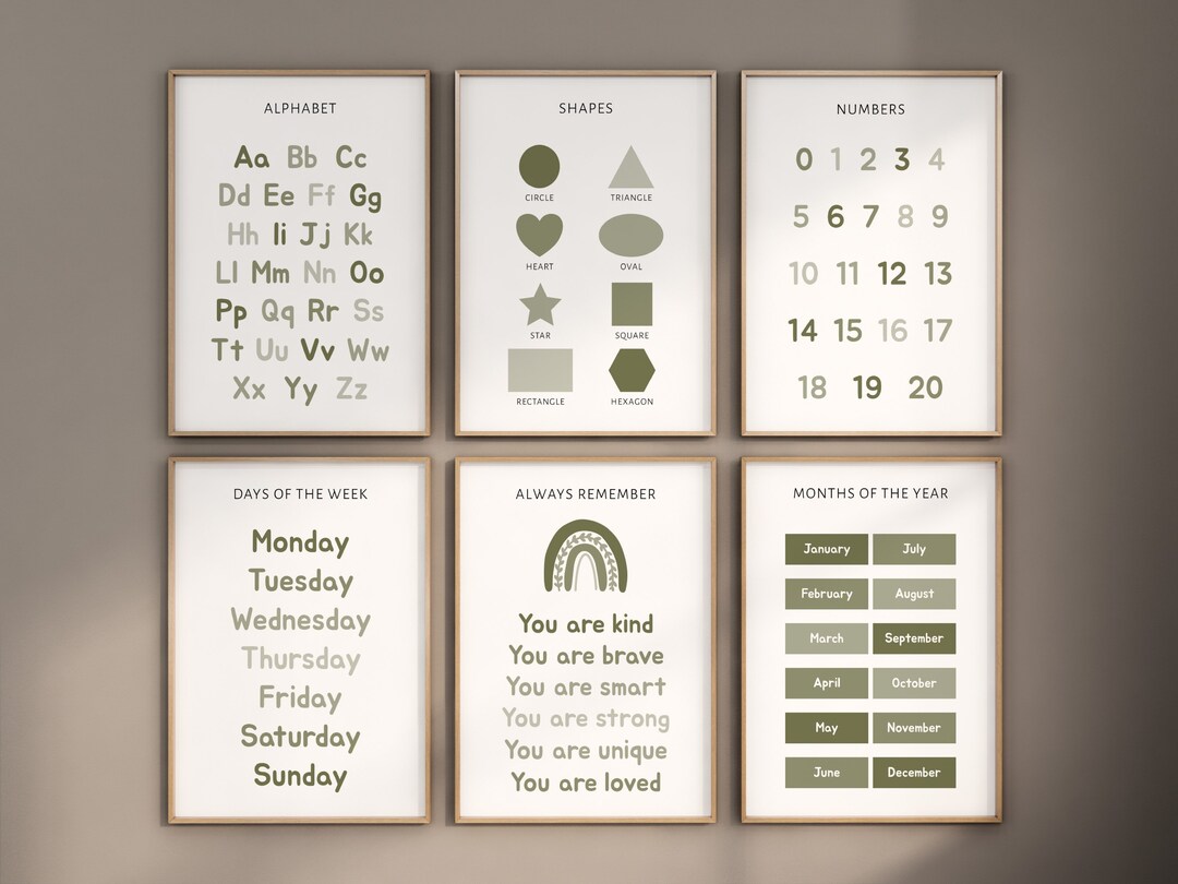 DIGITAL DOWNLOAD Boho Classroom Decor Bundle Educational Poster Set ...