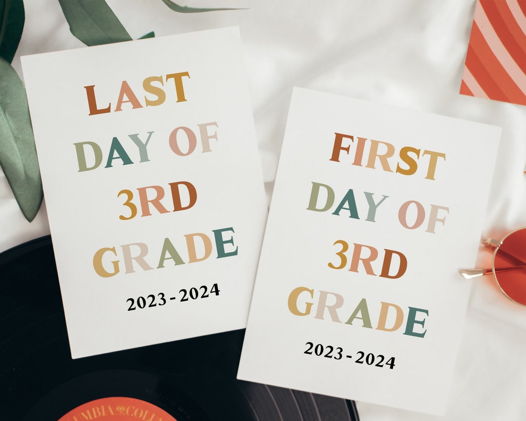 DIGITAL DOWNLOAD First Day of School Sign Printable Retro Rainbow ...