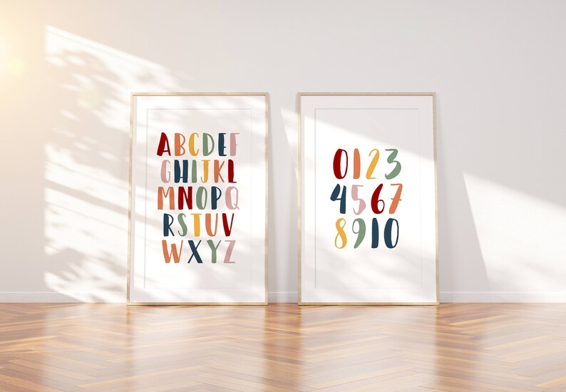 DIGITAL DOWNLOAD Set of 2 Rainbow Baby Alphabet Poster ABC - Etsy