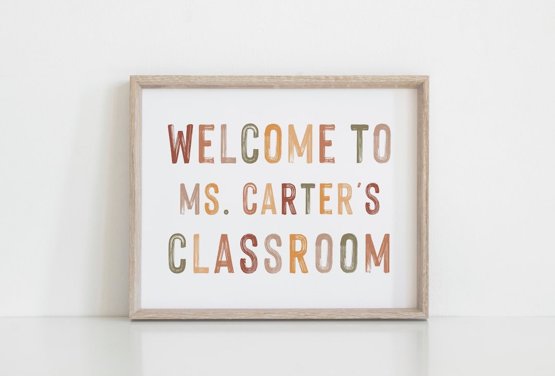 DIGITAL DOWNLOAD Boho Classroom Decor Custom Teacher Name Sign Boho ...