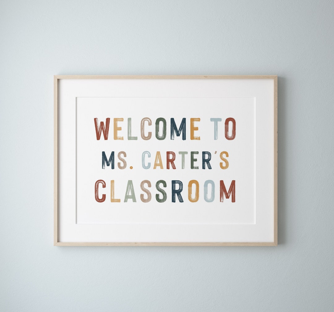 DIGITAL DOWNLOAD Teacher Name Sign Printable Classroom Decor Rainbow ...