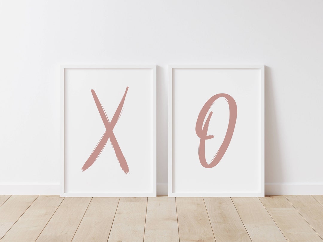 DIGITAL DOWNLOAD Set of 2 Prints Pink XO Bedroom Wall Decor - Etsy