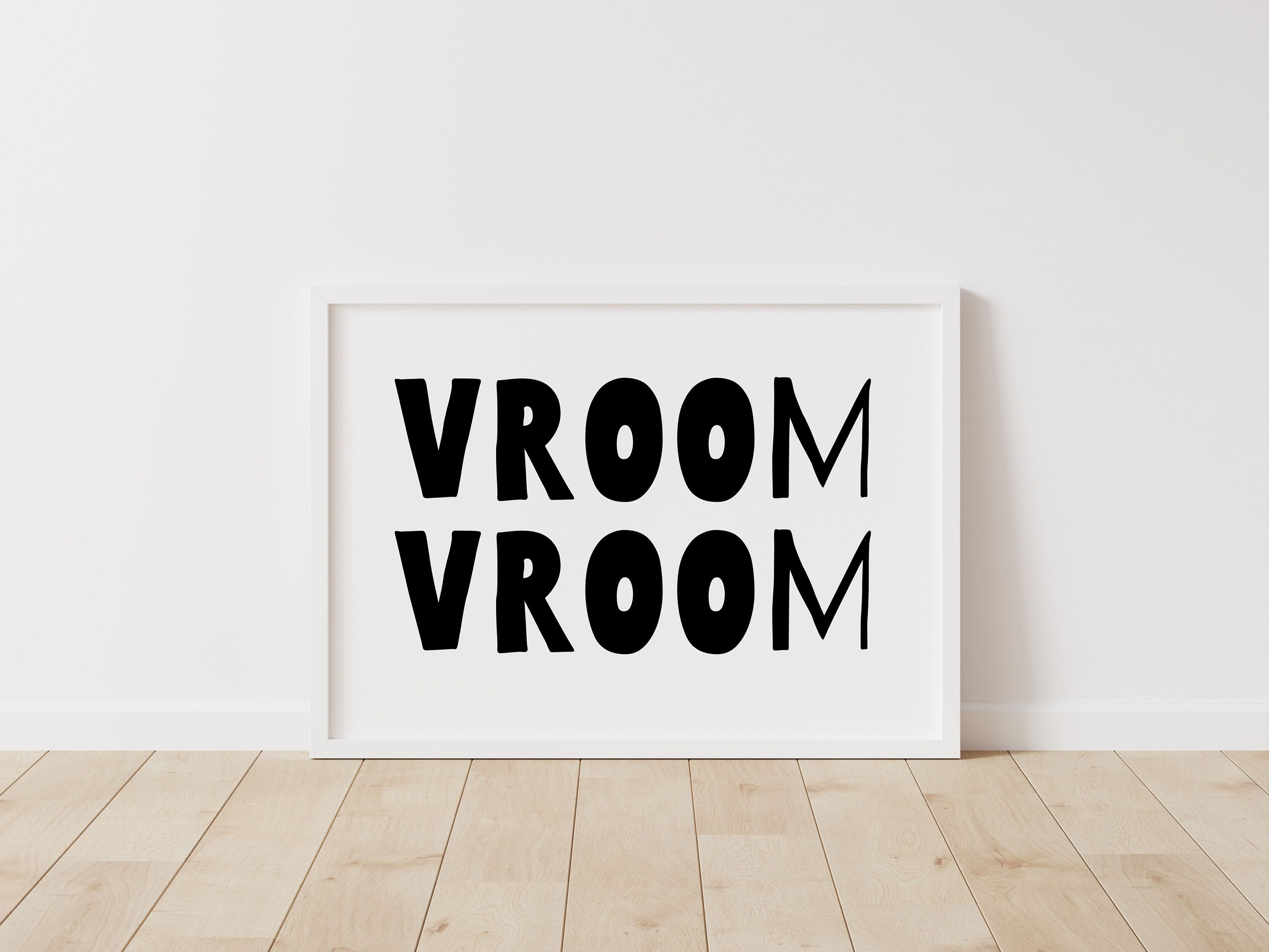 Vroom Vroom Kids Room Decor Car Boy Nursery Decor Black and | Etsy