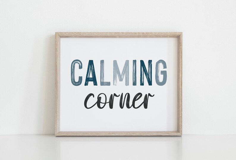 DIGITAL DOWNLOAD Calming Corner Sign Safe Space Wall Art - Etsy