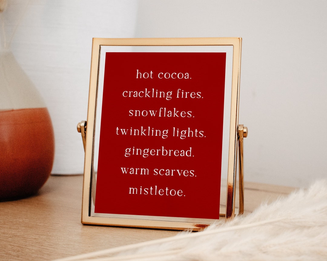 DIGITAL DOWNLOAD Christmas Things Sign Holiday Decor Red Christmas ...