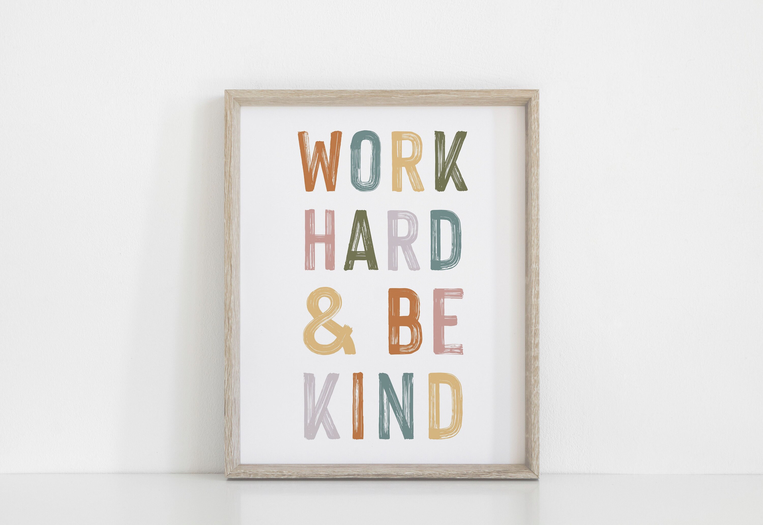 DIGITAL DOWNLOAD Work Hard & Be Kind Classroom Decor | Etsy