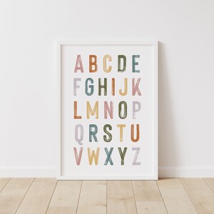 DIGITAL DOWNLOAD Alphabet Poster Rainbow Educational Poster Nursery ...
