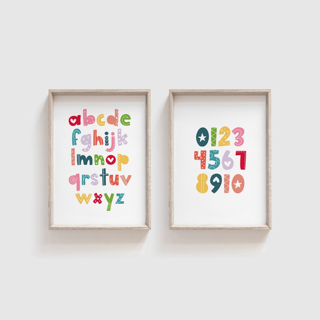 DIGITAL DOWNLOAD Alphabet Poster Printable Kids Room Wall Art Nursery ...