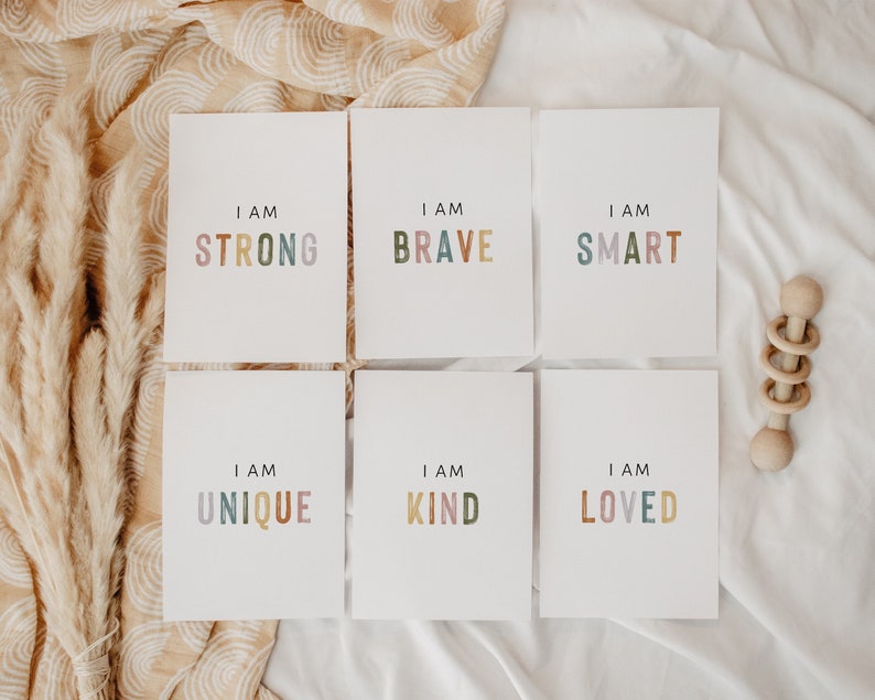 DIGITAL DOWNLOAD Positive Affirmation Cards for Kids Boho - Etsy