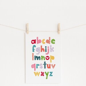 DIGITAL DOWNLOAD Alphabet Poster Printable Kids Room Wall Art Nursery ...