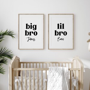 DIGITAL DOWNLOAD Big Bro Lil Bro Sign Brothers Sign Boys Room Decor Set ...