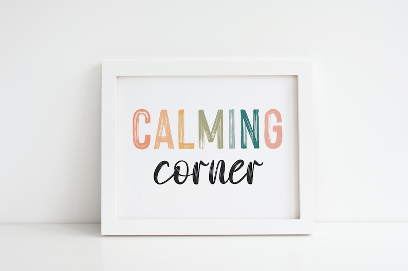DIGITAL DOWNLOAD Calming Corner Sign Safe Space Wall Art - Etsy