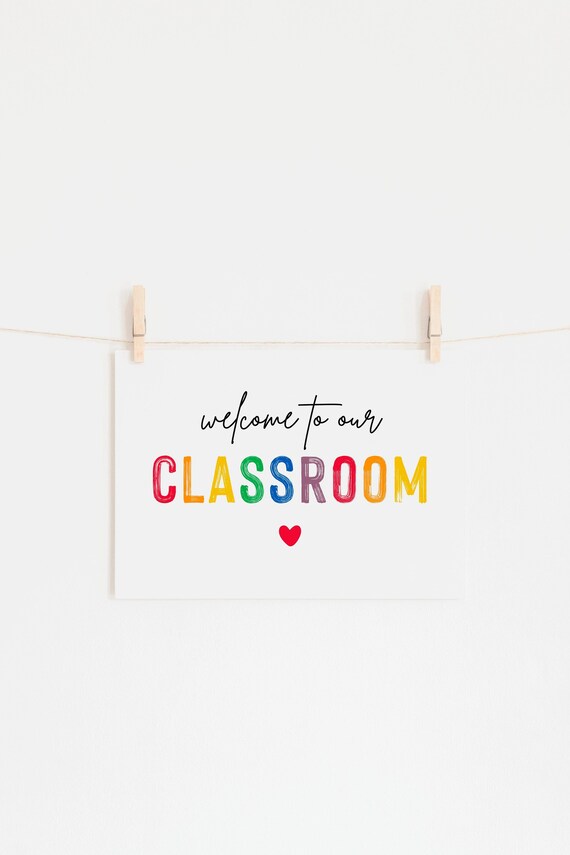 DIGITAL DOWNLOAD Classroom Decor Bright Rainbow Welcome to - Etsy