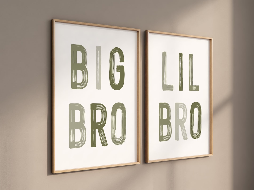DIGITAL DOWNLOAD Big Bro Lil Bro Sign Brothers Sign Boys Room Decor Set ...