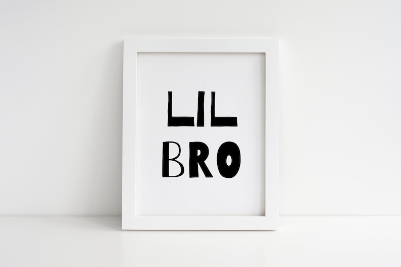 Lil Bro Lil Brother Brothers Boys Room Decor Wall Art | Etsy