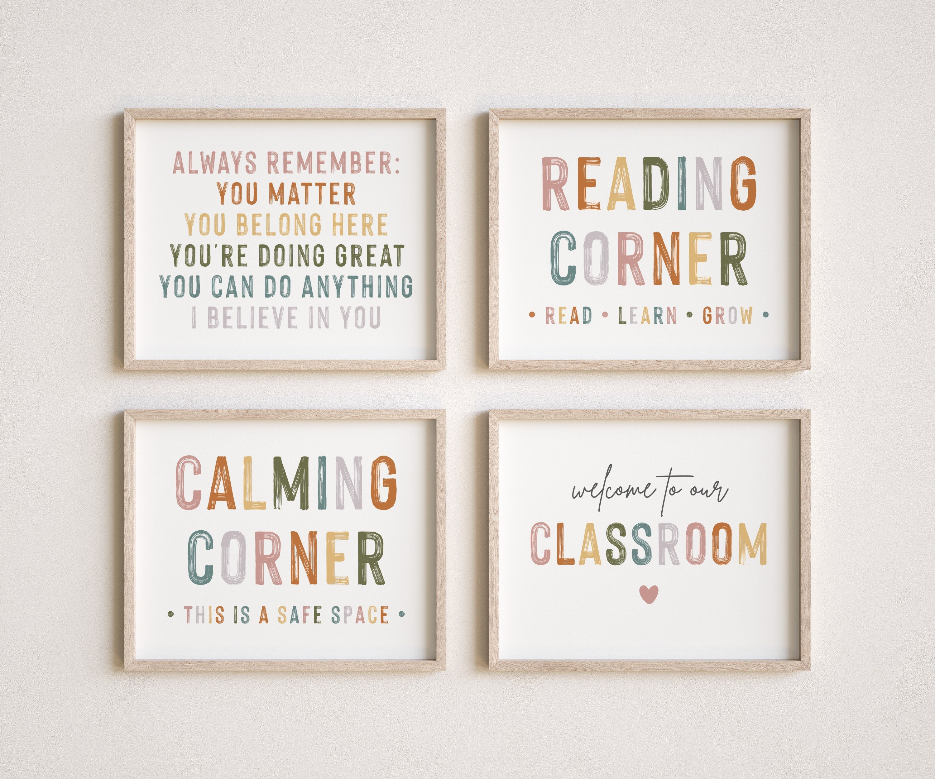 DIGITAL DOWNLOAD Classroom Decor Bundle Boho Rainbow - Etsy